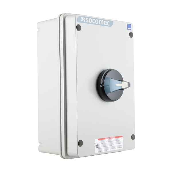 Socomec ISO Enclosed Isolator, IP 65 Aluminium Grey, Handle - Blue, 3P 63A