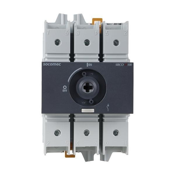 Socomec SLBM Load Break Switch Body, Base/DIN rail mount, 3P 100A