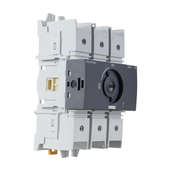 Socomec SLBM Load Break Switch Body, Base/DIN rail mount, 3P 100A