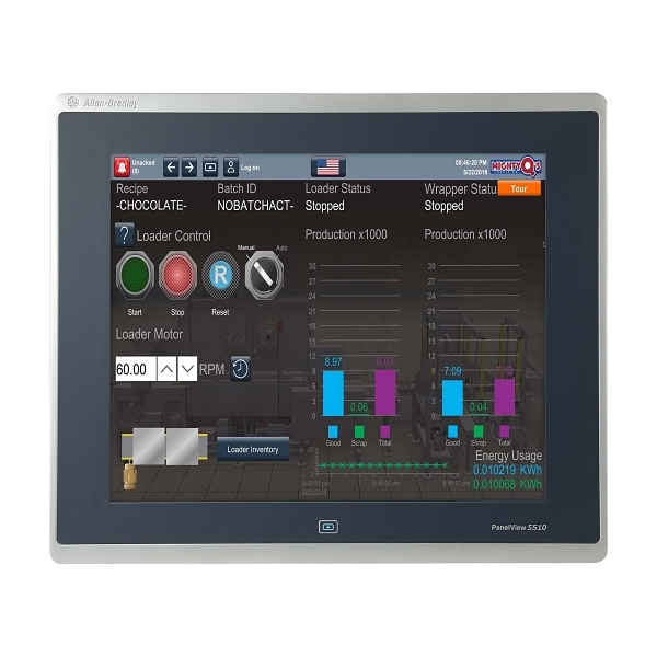 Allen-Bradley PanelView 5000 5510 Terminal 19Inch Colour Touch DC Power