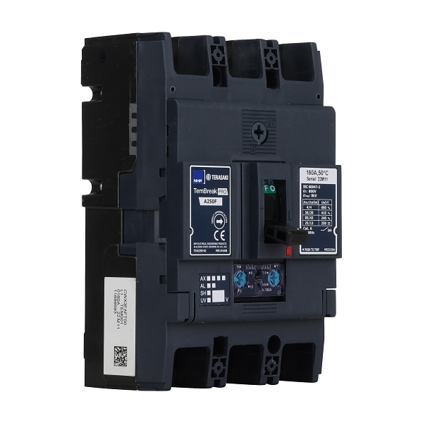 Terasaki TemBreak PRO MCCB 250 Frame 36kA 3P 160A Adj. Thermal Adj ...