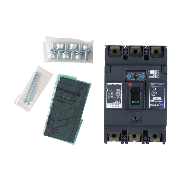Terasaki TemBreak PRO MCCB 250 Frame 36kA 3P 160A Adj. Thermal Adj ...