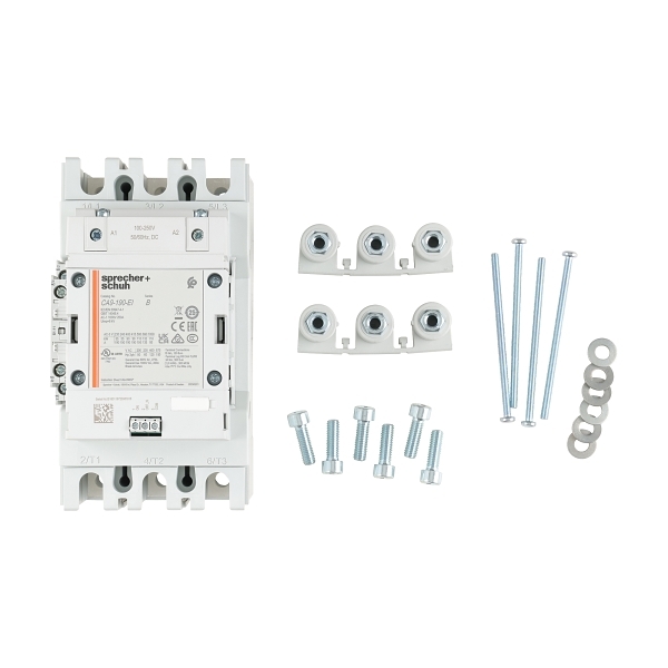 S&S CA9 Contactor 90kW 3Pole 100 to 250VAC and DC Electronic Coil 1NO ...