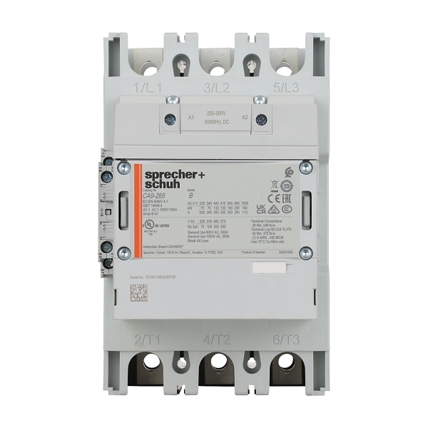S&S CA9 Contactor 132kW 3Pole 250 to 500VAC and VDC Coil 1NO 1NC ...