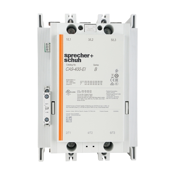 S&S CA9 Contactor 220kW 3Pole 100 to 250VAC and VDC Electronic Coil 1NO ...