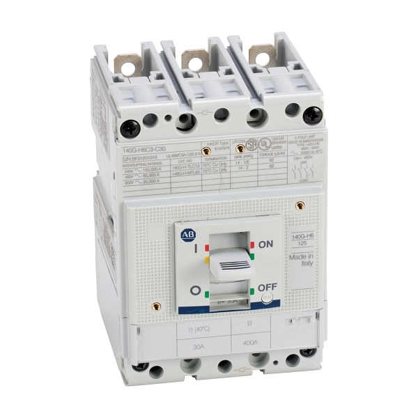 Allen-Bradley 140G MCCB H Frame 70kA 4P 25A Fixed Thermal Magnetic