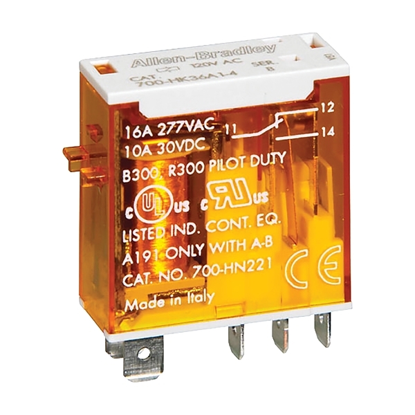 Allen-Bradley 700-HK General Purpose Slim Line Relay 8A 2 Changeover ...