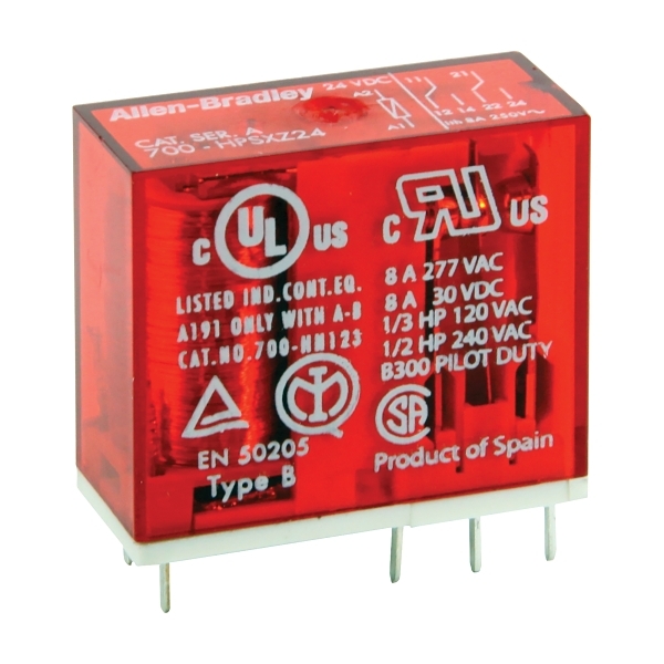 Allen-Bradley 700-HP PCB Pin Style Safety Control Relay 8A 2CO 24V DC ...