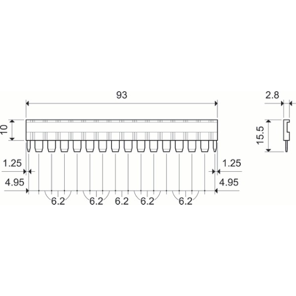 Finder Panel Mount and Power Relays Jumper Link 16 Way Blue