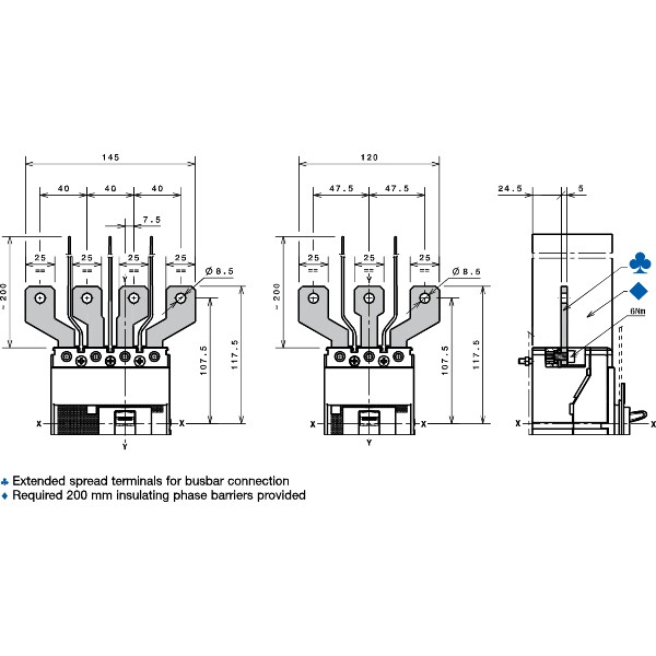 Allen-Bradley 140G Spreader Terminals 3P G Frame