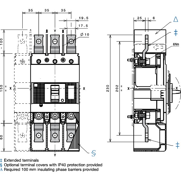Allen-Bradley 140G Extended Terminals 4P I Frame