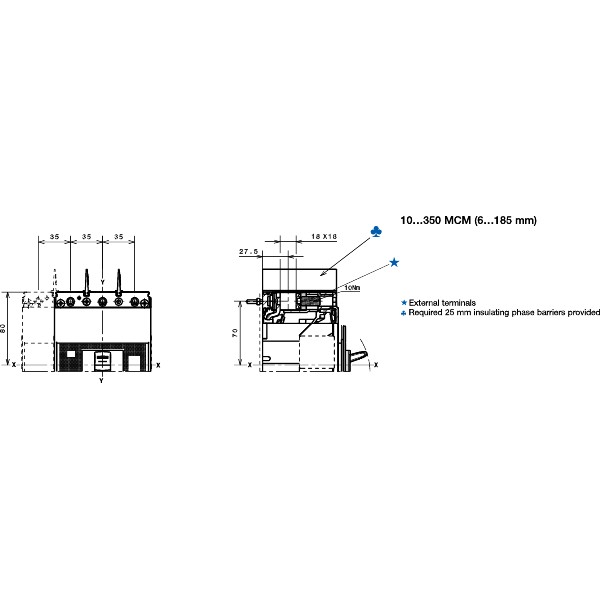 Allen-Bradley 140G Terminal Lug 6 to 185mm 4P J Frame
