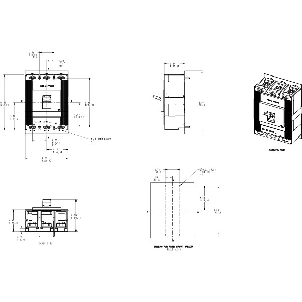 Allen-Bradley 140G MCCB M Frame 100kA 3P 600A Adjustable Thermal Magnetic