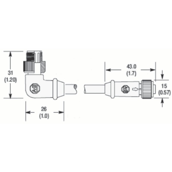 Allen-Bradley 1485 DeviceNet Cable KwikLink Heavy Duty Drop Micro Male ...