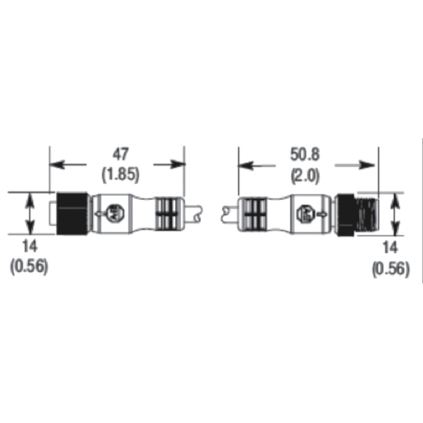 Allen-Bradley 1485 DeviceNet Cable Thin Yellow Micro Male Micro Female 3m
