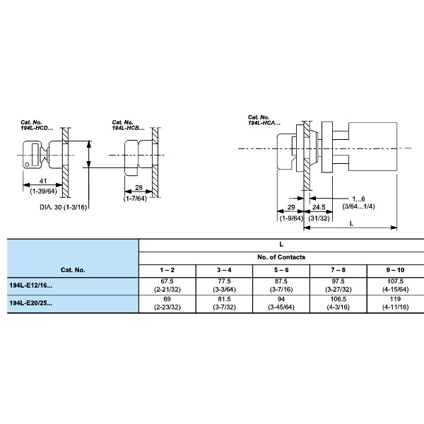 Allen-Bradley 194L Cam Switch 3Pole 25A Panel Mount 60 Degree ...