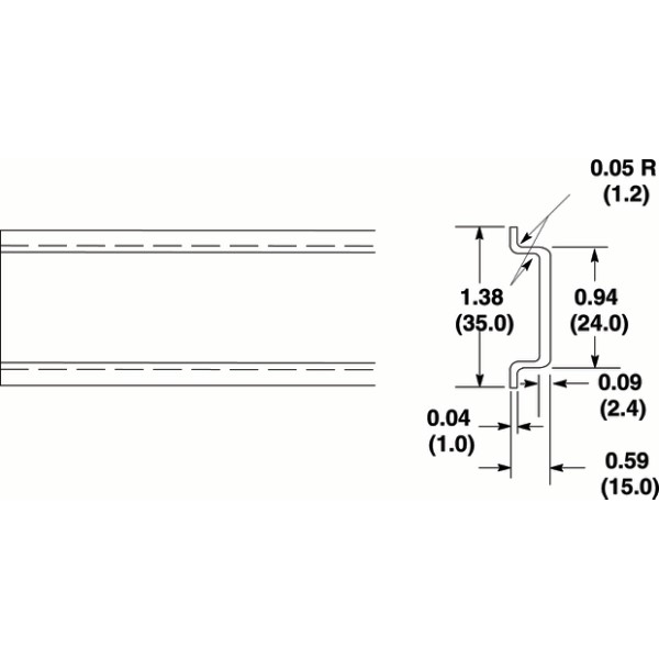 Allen-Bradley 1492 Din Mounting Rail Zinc Plated Chromated Steel 35 x ...