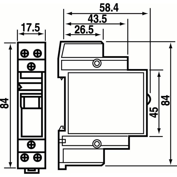 Finder 20 Series Modular Step Relay 16A 24V DC Coil 1 Normally Open 1 ...