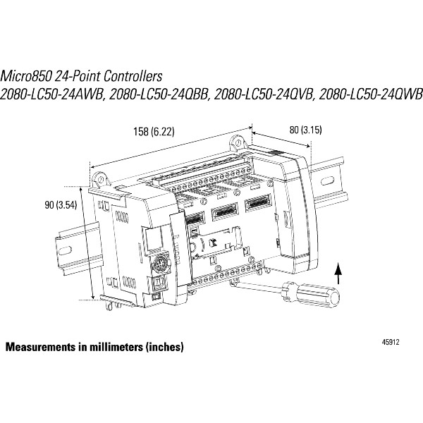 Allen-Bradley Micro850 Controller 28DI 20DO Source Ethernet RS232/485 24VDC