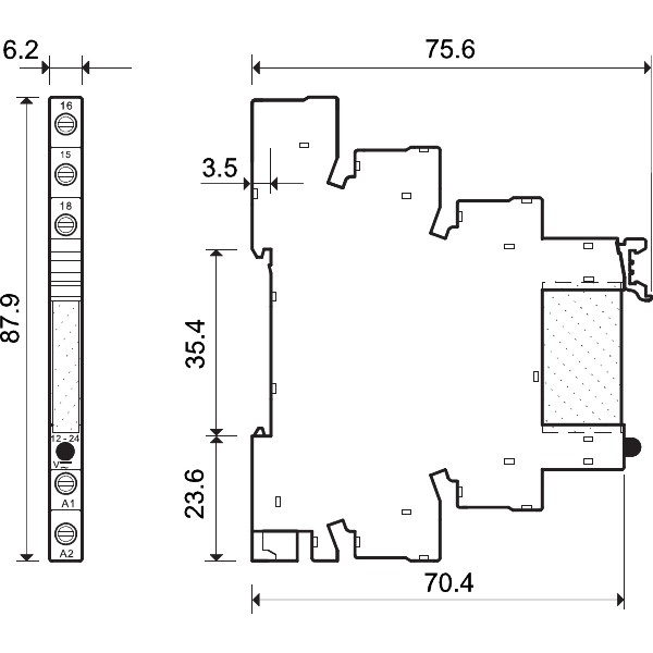 Finder 38 Series Relay Interface Modules Relay 6A 1 Changeover 48V DC ...