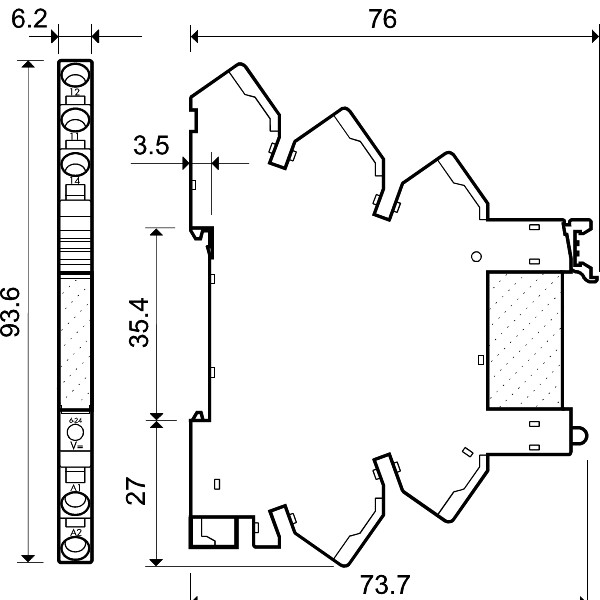 Finder 38 Series Relay Interface Modules Relay 6A 1 Changeover 24V AC ...