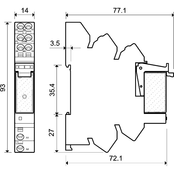 Finder 38 Series Relay Interface Modules Relay 8A 2 Changeover 24V DC ...
