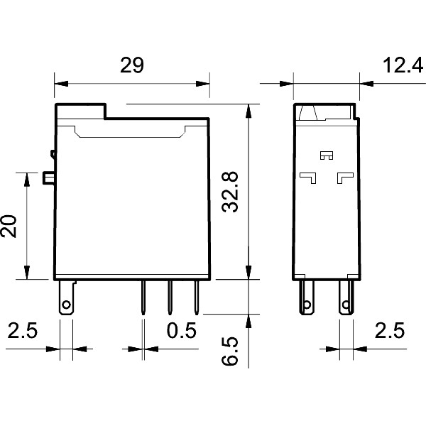 Finder 46 Series Miniature Relay 8A 2 CO. 24V DC Coil with PB plus LED ...