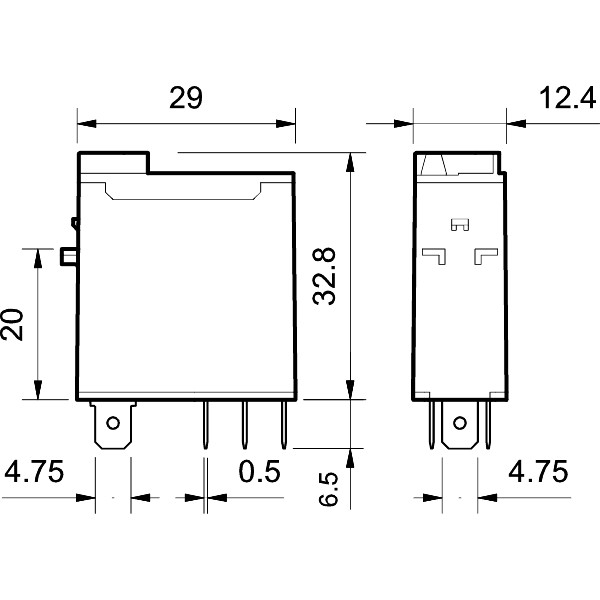 Finder 46 Series Miniature Relay 16A 1 CO 12V DC Coil with PB plus LED ...