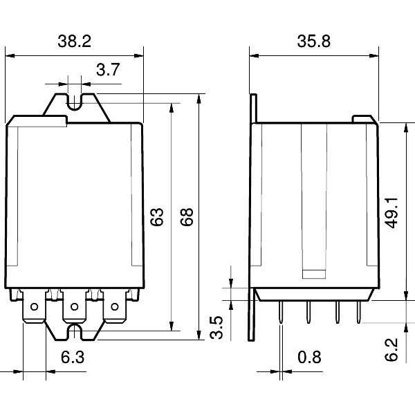Finder 62 Series Power Relay Flange Mount 16A 3CO 110V AC Coil with ...