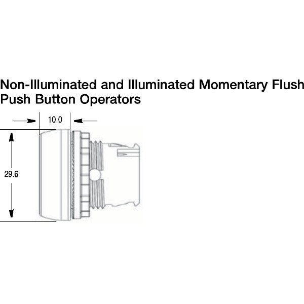 Allen-Bradley 800F Pushbutton 22.5 mm Head Only Metal Momentary Flush ...