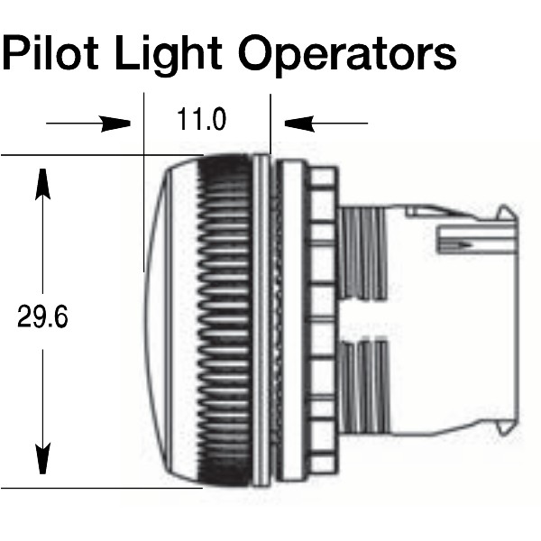 Allen-Bradley 800F Pilot Light 22.5 mm Complete Round Plastic LED ...