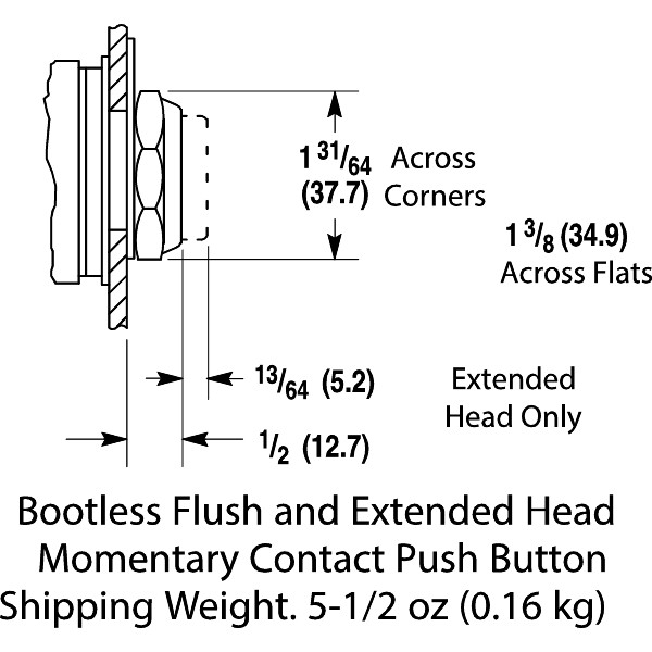Allen-Bradley 800H Pushbutton 30.5mm Complete PL FS Bootless Flush HD ...