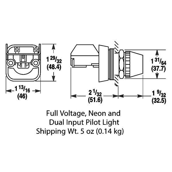 Allen-Bradley 800T Pilot Light 30.5mm LED Full Voltage No Test Option ...