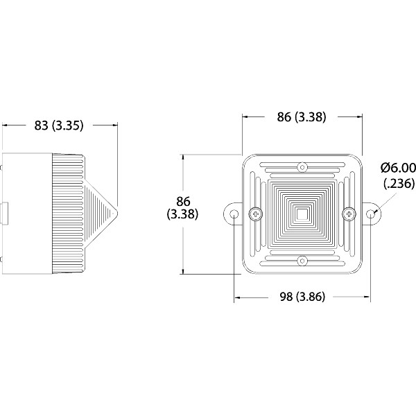 Allen-Bradley 855B Beacon Xenon Mini Square Strobe 5 Joule 24V AC DC Red
