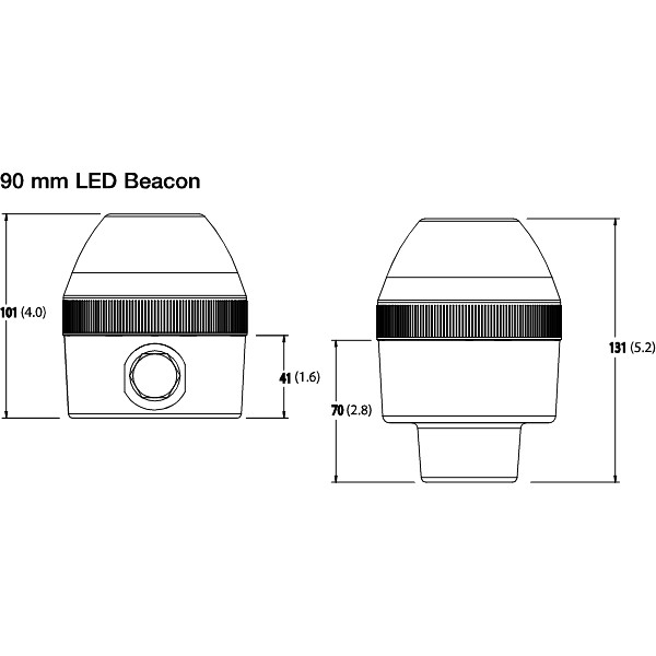 Allen-Bradley 855BL Beacon 90mm Rnd Surface Mnt LED Strobe Sel Single ...