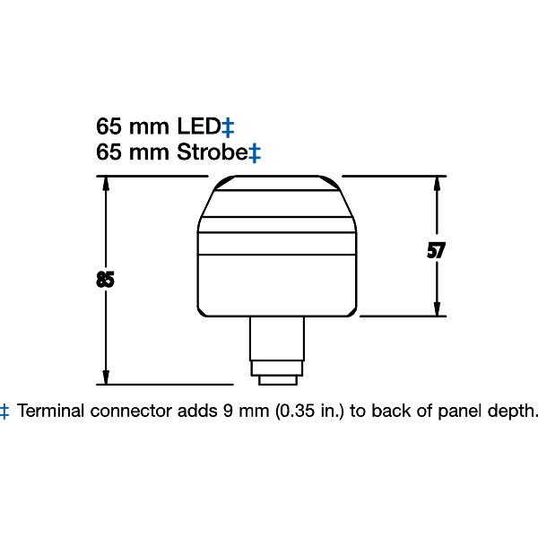 Allen-Bradley 855P Beacon 65mm Panel Mount 22.5mm Round Mounting Hole ...