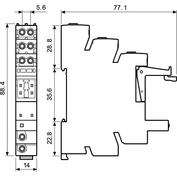 Finder 38 Series Separate Relay Base for 385224VDC Relay