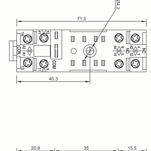 Finder 90 Series Base for 5532 Relays Box Clamp with Metal Clip