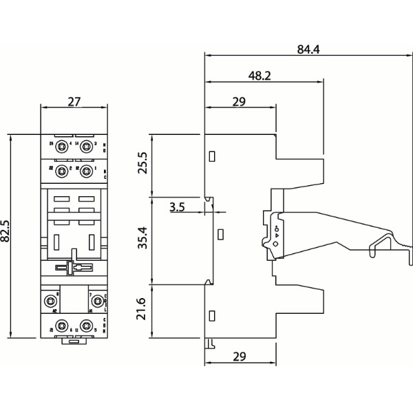 Finder 90 Series Base for 5632 Relays and 9902 LED Box Clamp with Metal ...