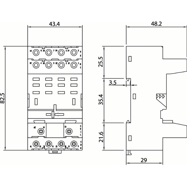 Finder 90 Series Base for 5634 Relays and 9902 LED Relay Box Clamp with ...