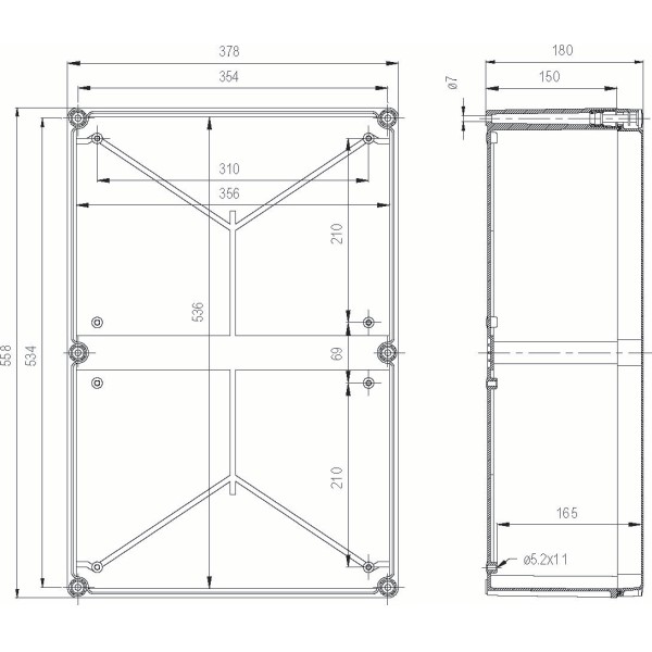 Fibox SOLID Terminal Box ABS IP66 and IP67 H380 x W560 x D180mm Clear