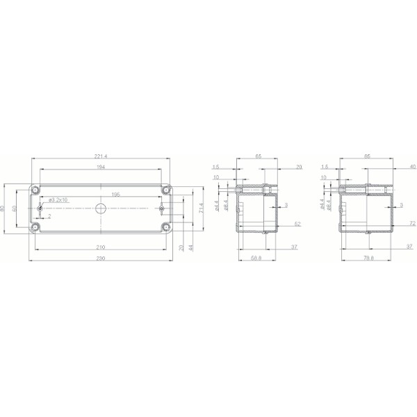 Fibox Piccolo Terminal Box ABS IP66 and IP67 H80 x W230 x D65mm Clear