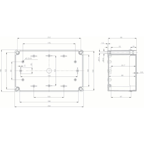 Fibox Piccolo Terminal Box ABS IP66 and IP67 H140 x W230 x D95mm Clear