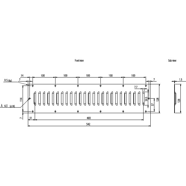 nVent HOFFMAN MAS/MAD Gland Plate Vented Size 4 W510 x H96mm Opening ...