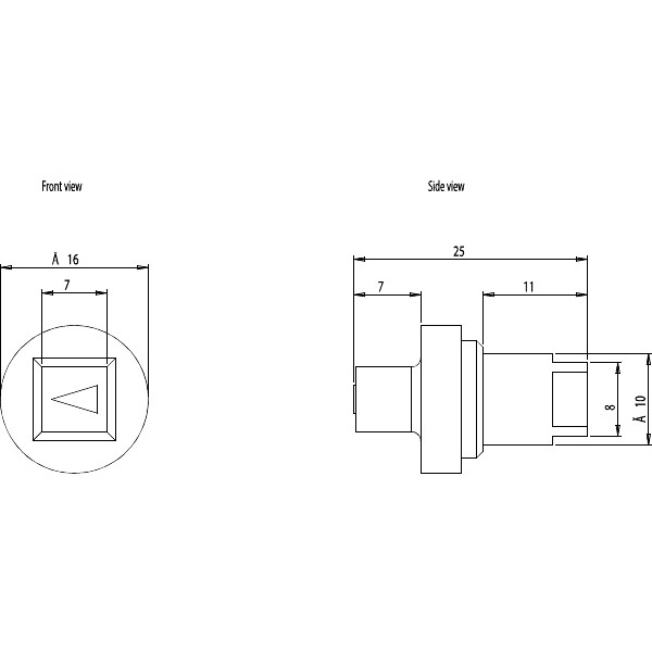 nVent HOFFMAN MAS/MAD Lock Insert Zinc Die Cast Square 7mm