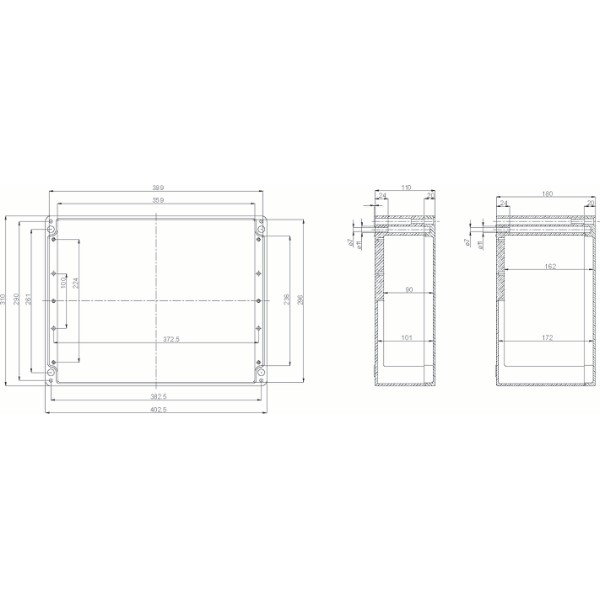 Fibox Euronord Terminal Box Aluminium IP66 and IP67 H310 x W402 x D180mm