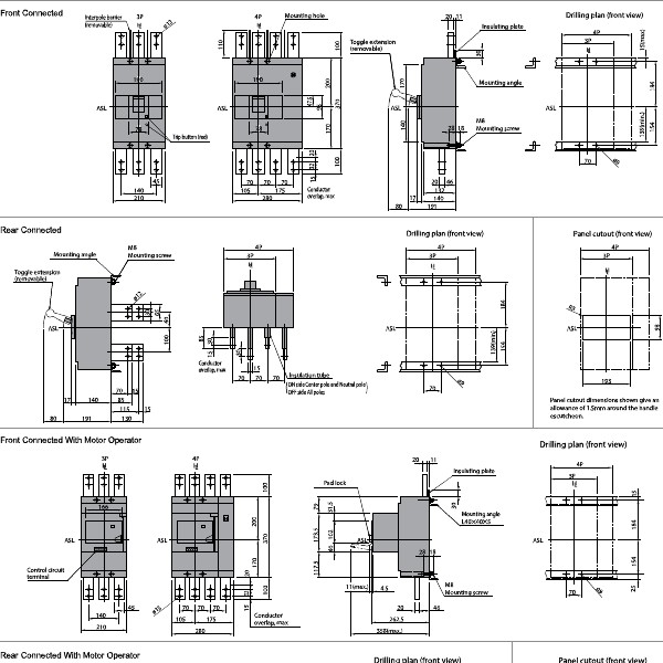 Terasaki TemBreak PRO MCCB 1600 Frame 85kA 4Pole 1600A Basic Electronic w GF