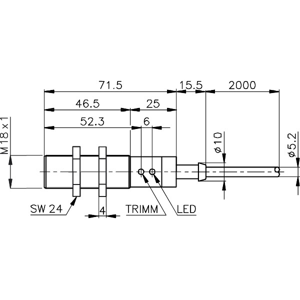 Carlo Gavazzi Capacitive Proximity Sensor Plastic M18 DC PNP NO NC ...