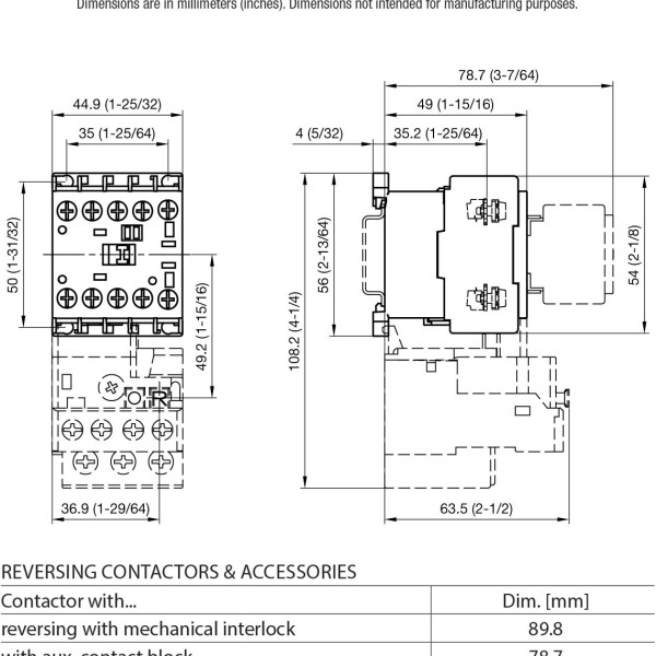 S&S CA8 Contactor Mini 2.2kW 3Pole 24VAC Coil 1NC Contact Auxiliary