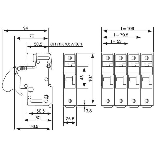 Mersen CM Cylindrical Fuse Holder 14 x 51mm 690V AC 50A 1Pole